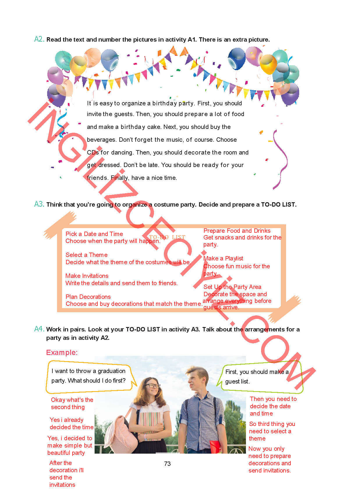 7. Sınıf İngilizce Ders Kitabı Yıldırım Yayınları 6. Ünite Sayfa 72, 73, 74, 75, 76, 77, 78, 79 ...