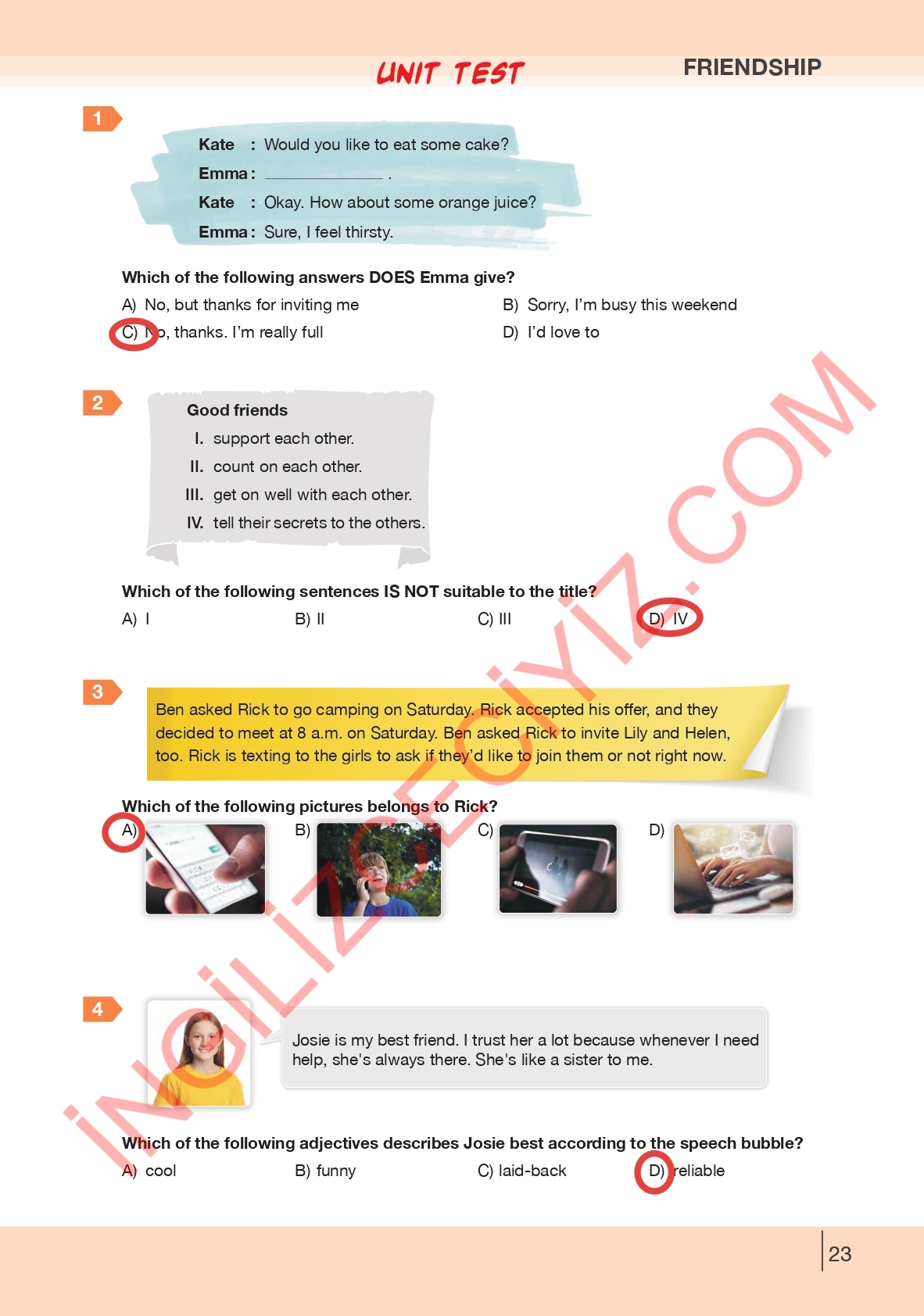 8. Sınıf İngilizce Kitabı Bilim ve Kültür Yayınları Sayfa 10, 11, 12 ...